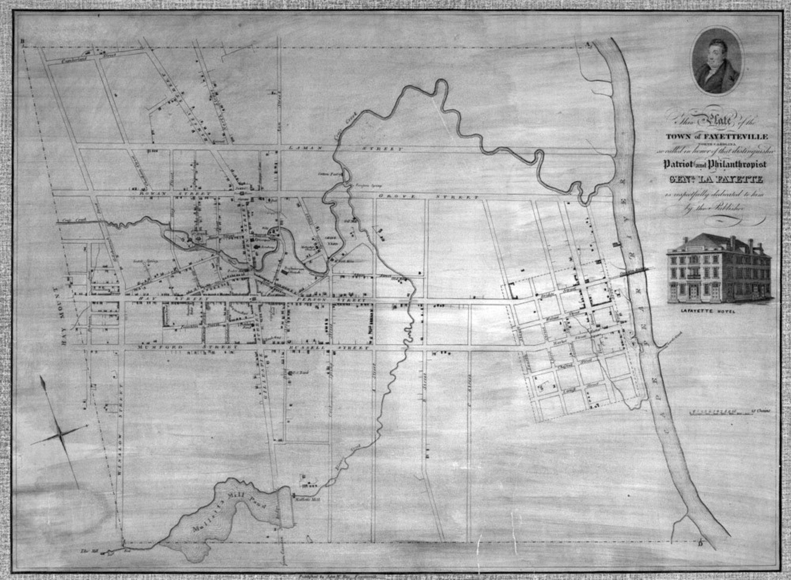 1822 Map of Fayetteville North Carolina | Etsy