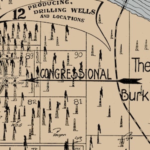 1920 Oil Field Map of Burkburnett Texas - Etsy
