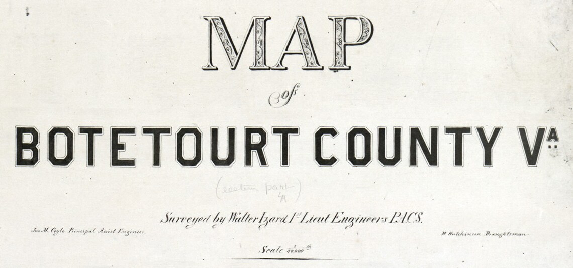 1860 Map of Botetourt County Virginia Family Names Genealogy - Etsy