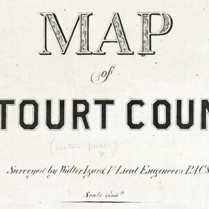 1860 Map of Botetourt County Virginia Family Names Genealogy - Etsy