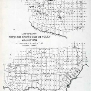 1898 Farm Line Map of Presidio Brewster & Foley Counties Texas - Etsy
