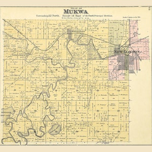 1889 Map of Mukwa Township Waupaca County Wisconsin - Etsy