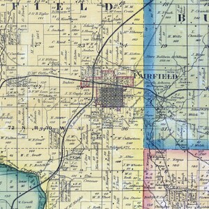1871 Map of Jefferson County Iowa Fairfield - Etsy