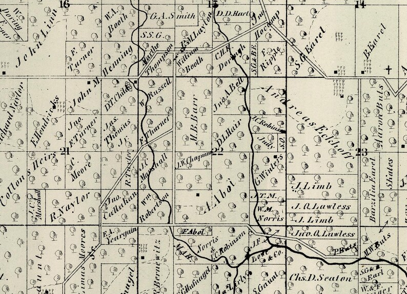 1872 Map of Columbus Township Adams County Illinois - Etsy