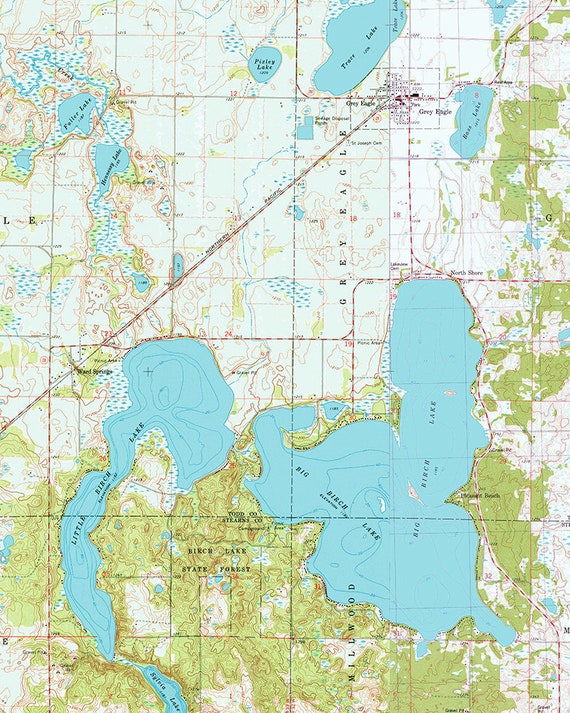 1978 Map of Big Birch Lake Minnesota - Etsy