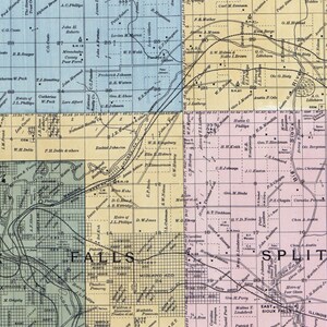 1893 Map of Minnehaha County South Dakota Sioux Falls - Etsy