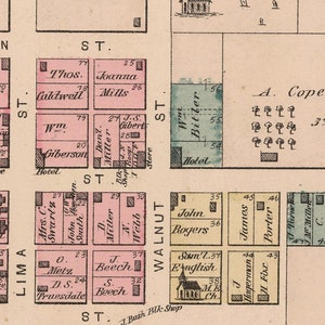 1880 Town Map of St Johns Auglaize County Ohio - Etsy