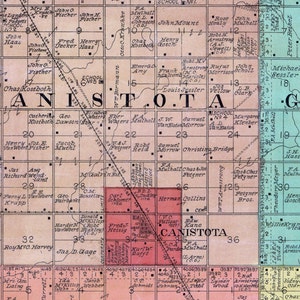 1900 Farm Line Map of Mccook County South Dakota - Etsy