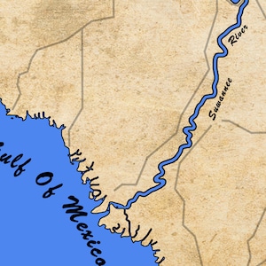 Map of the Suwannee River Florida - Etsy