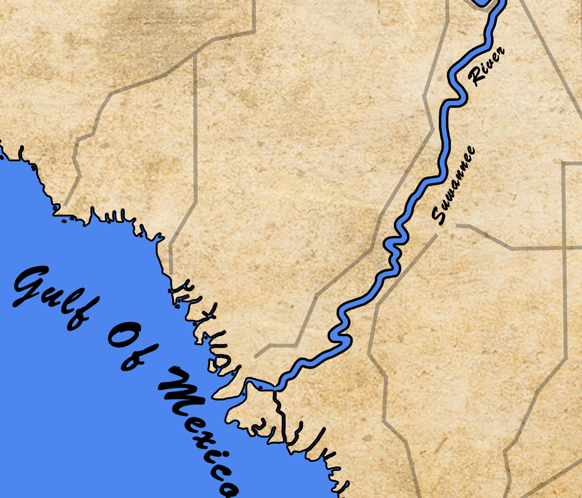 Map of the Suwannee River Florida - Etsy