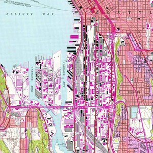 1949 Topo Map of Seattle South Washington Lake Washington - Etsy