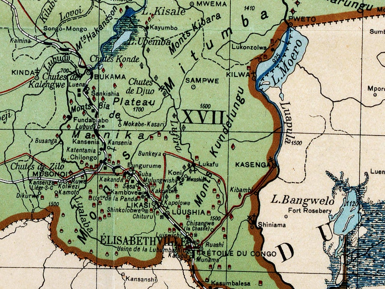 1879 Map of Congo Democratic Republic - Etsy