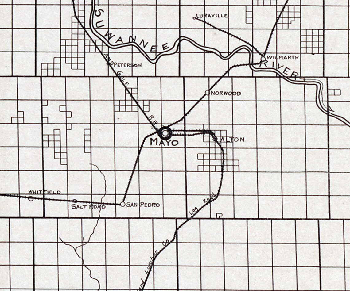 1910 Map of Suwannee River Land Belt Florida - Etsy