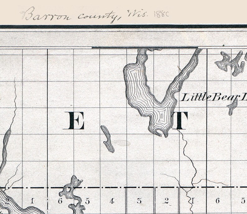 1880 Map of Barron County Wisconsin - Etsy
