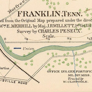 1895 Map of Franklin Tennessee - Etsy