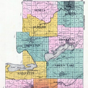 1923 Map of Green Lake County Wisconsin - Etsy