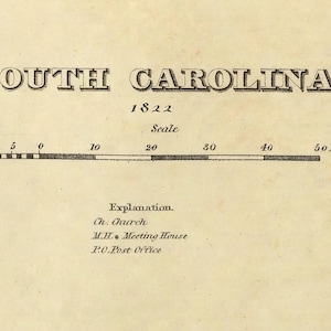 1822 Map of South Carolina - Etsy