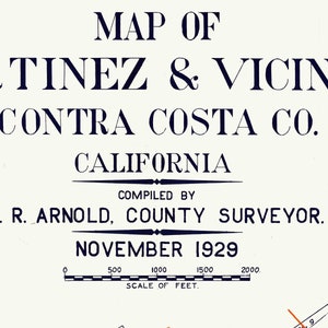 1929 Town Map of Martinez Contra Costa County California - Etsy