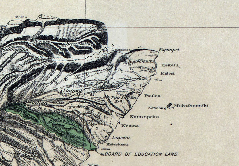 1897 Map of Molokai Hawaii - Etsy