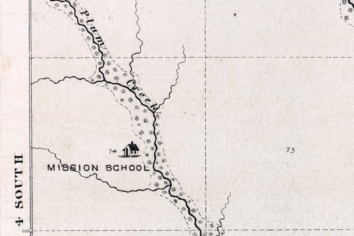 1887 Map of Kickapoo Indian Reservation Brown County Kansas - Etsy
