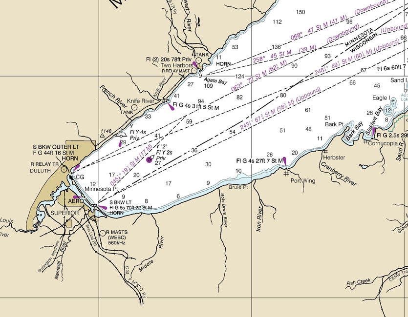2016 Nautical Map of Lake Superior - Etsy