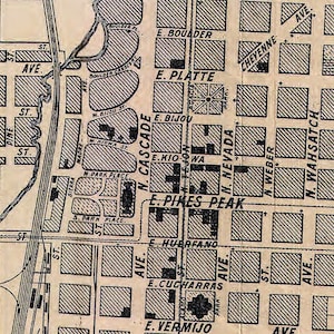 1900 Map of Colorado Springs Colorado - Etsy