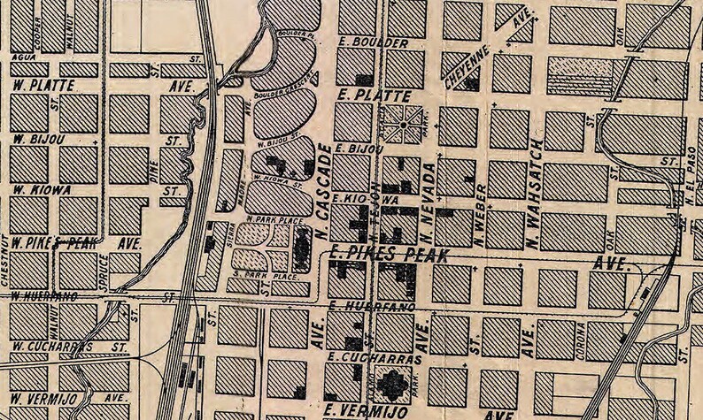 1900 Map of Colorado Springs Colorado - Etsy