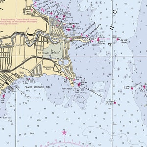 2011 Nautical Map of Lake Saint Clair - Etsy