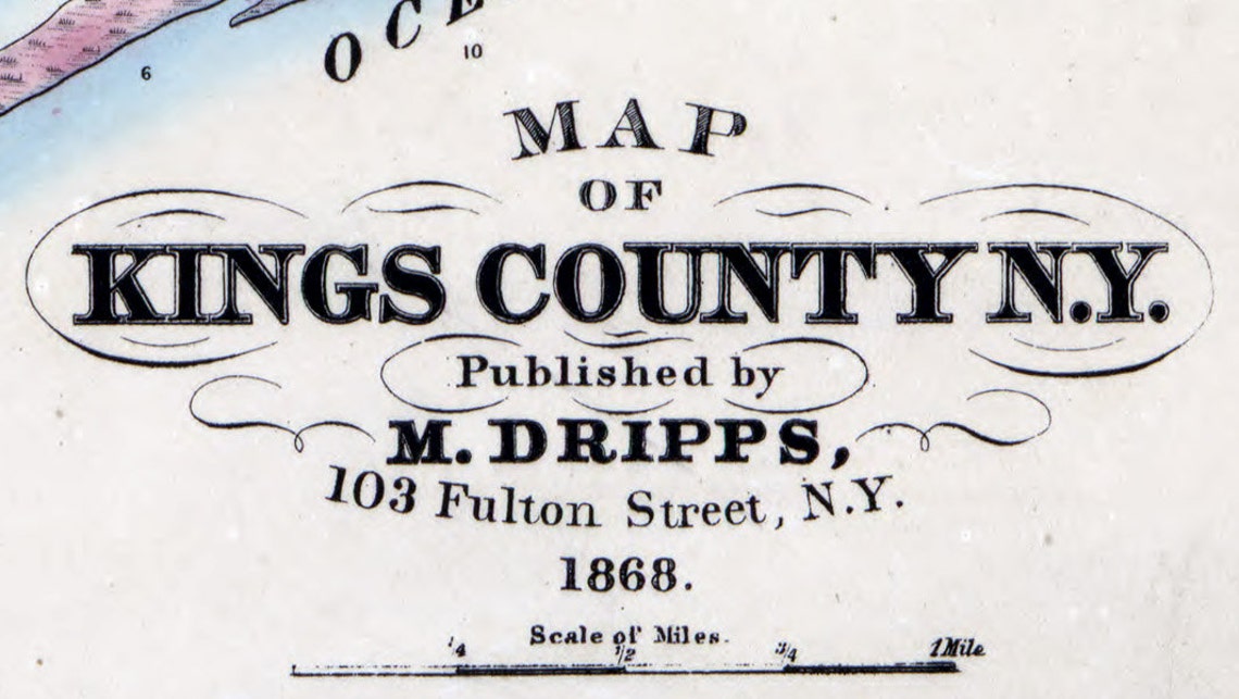 1868 Map of Kings County New York - Etsy