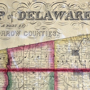 1849 Farm Line Map of Delaware County Ohio Scioto River - Etsy Hong Kong