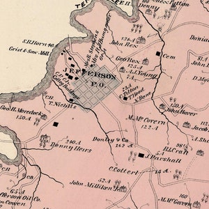 1876 Map of Jefferson Township Greene County Pennsylvania - Etsy