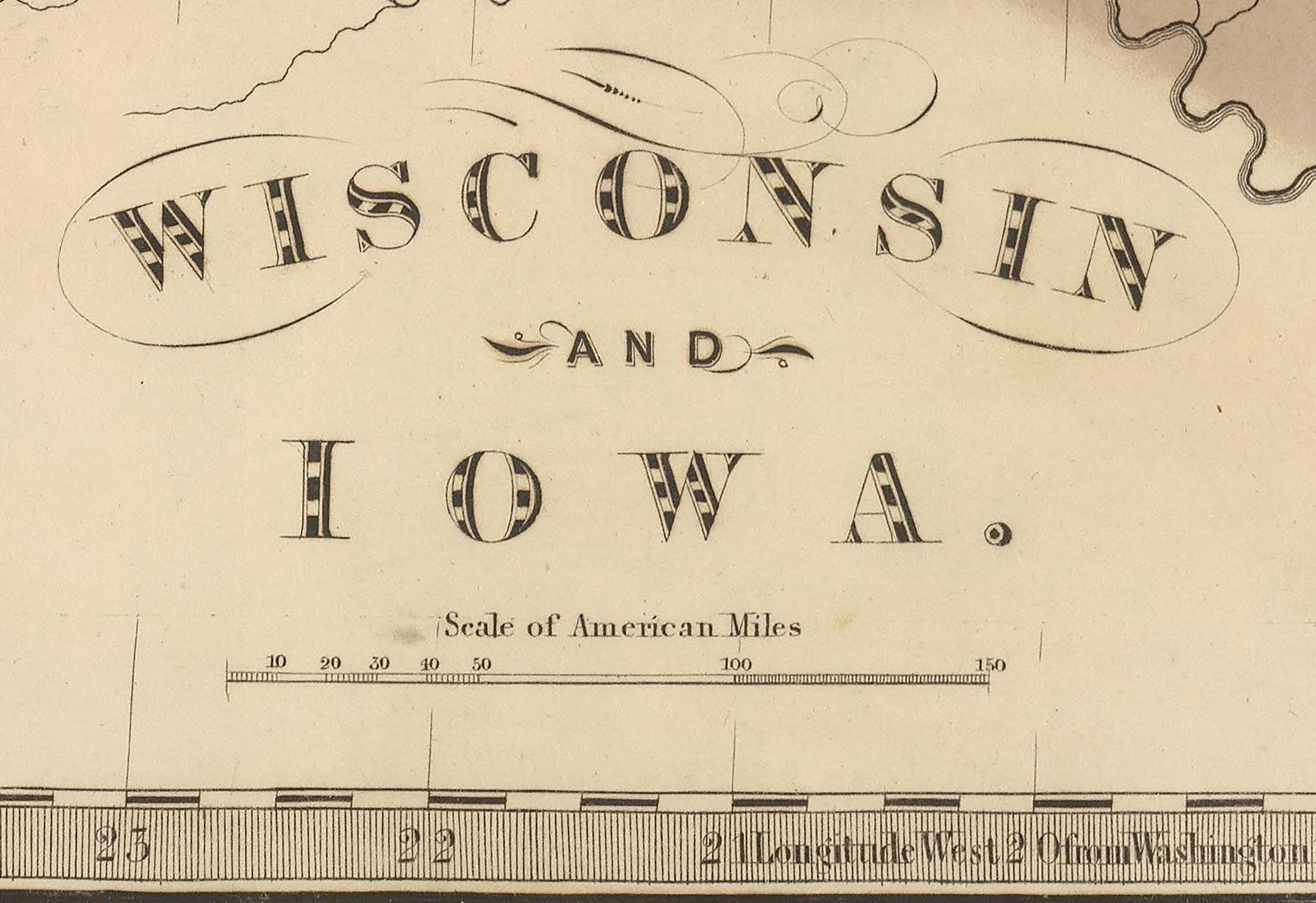 1848 Map of Wisconsin and Iowa - Etsy