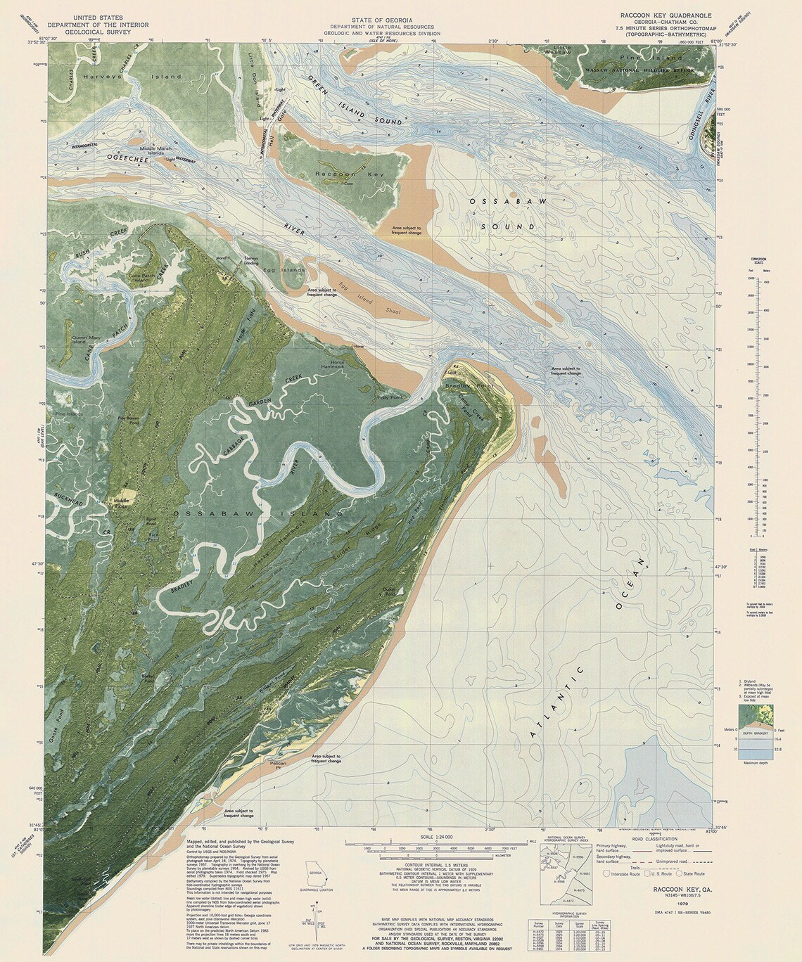 1979 Map of Raccoon Key Georgia Quadrangle - Etsy