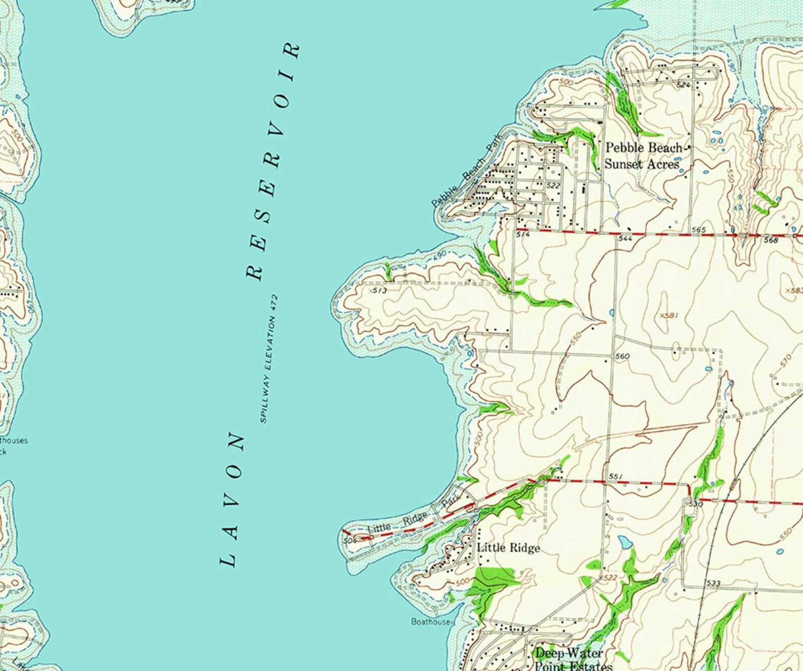 1963 Map of Lavon Lake Texas | Etsy