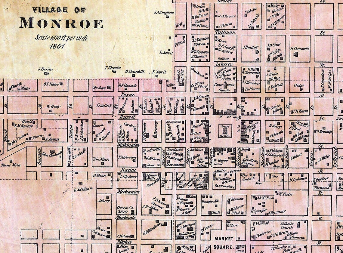1861 Farm Line Map of Green County Wisconsin - Etsy