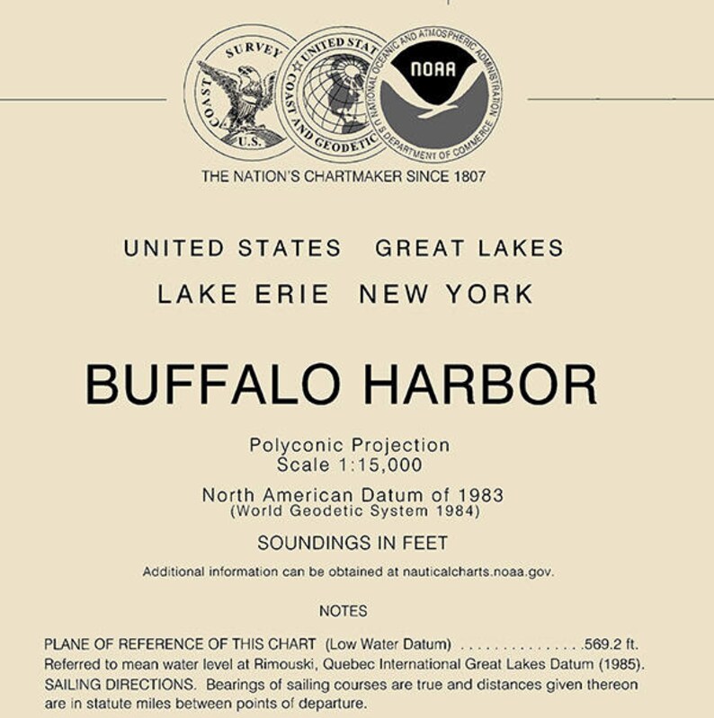 2012 Nautical Map of Buffalo Harbor New York - Etsy