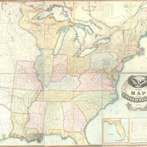 1827 Map of the United States - Etsy