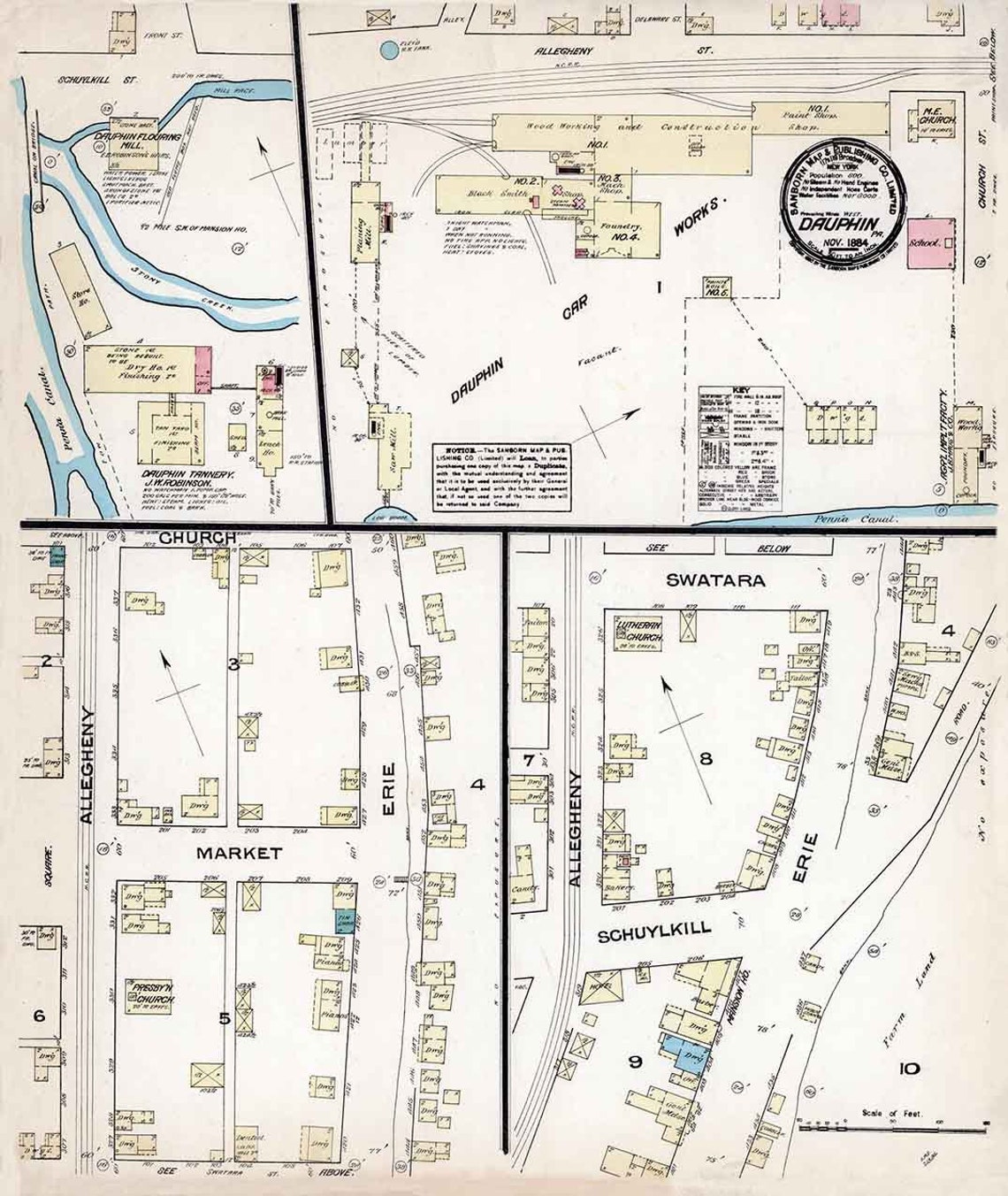 1884 Town Map of Dauphin County Pennsylvania - Etsy