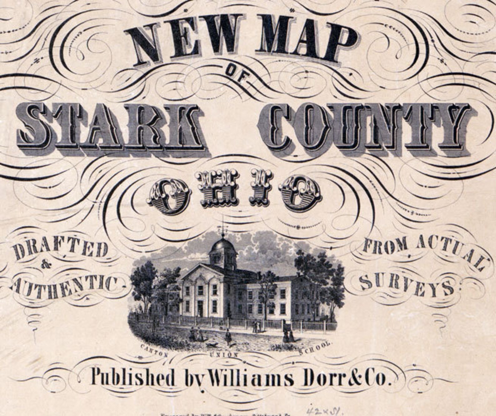 1850 Farm Line Map of Stark County Ohio Canton Massillon - Etsy