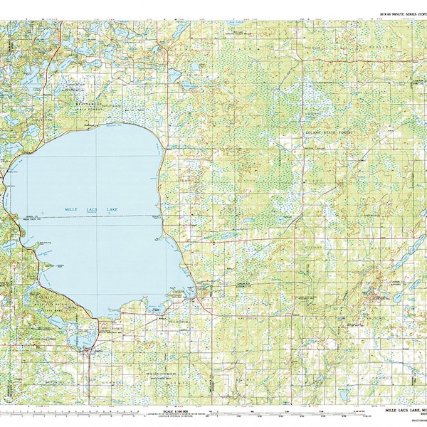 Mille Lacs Lake Map Print - Etsy
