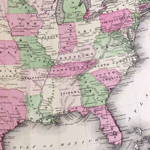 1863 Map of Military Map of the United States - Etsy