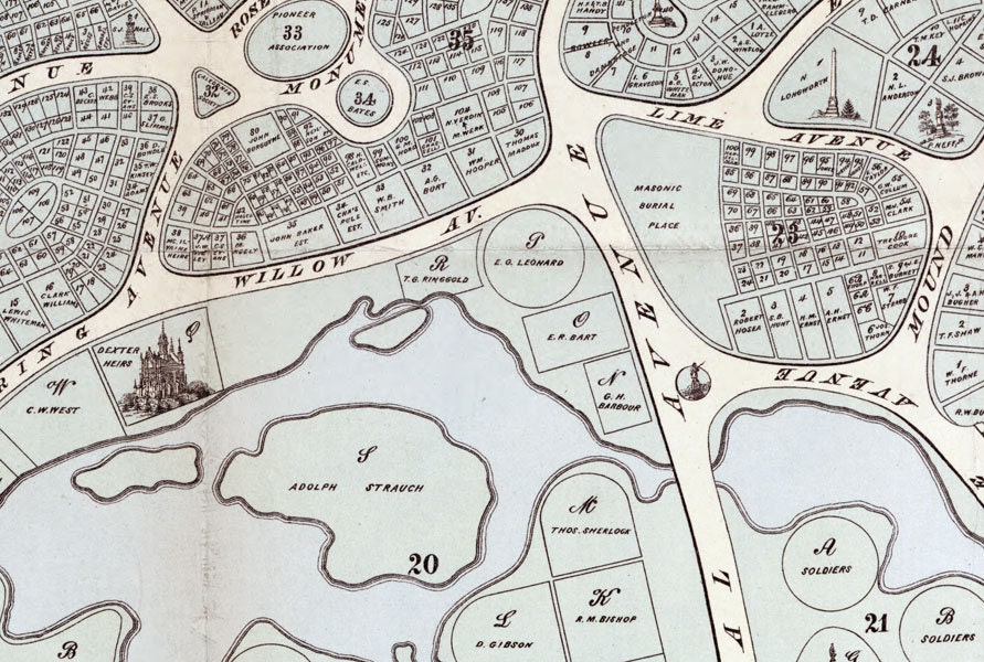 1883 Map of Spring Grove Cemetery Cincinnati Hamilton County | Etsy