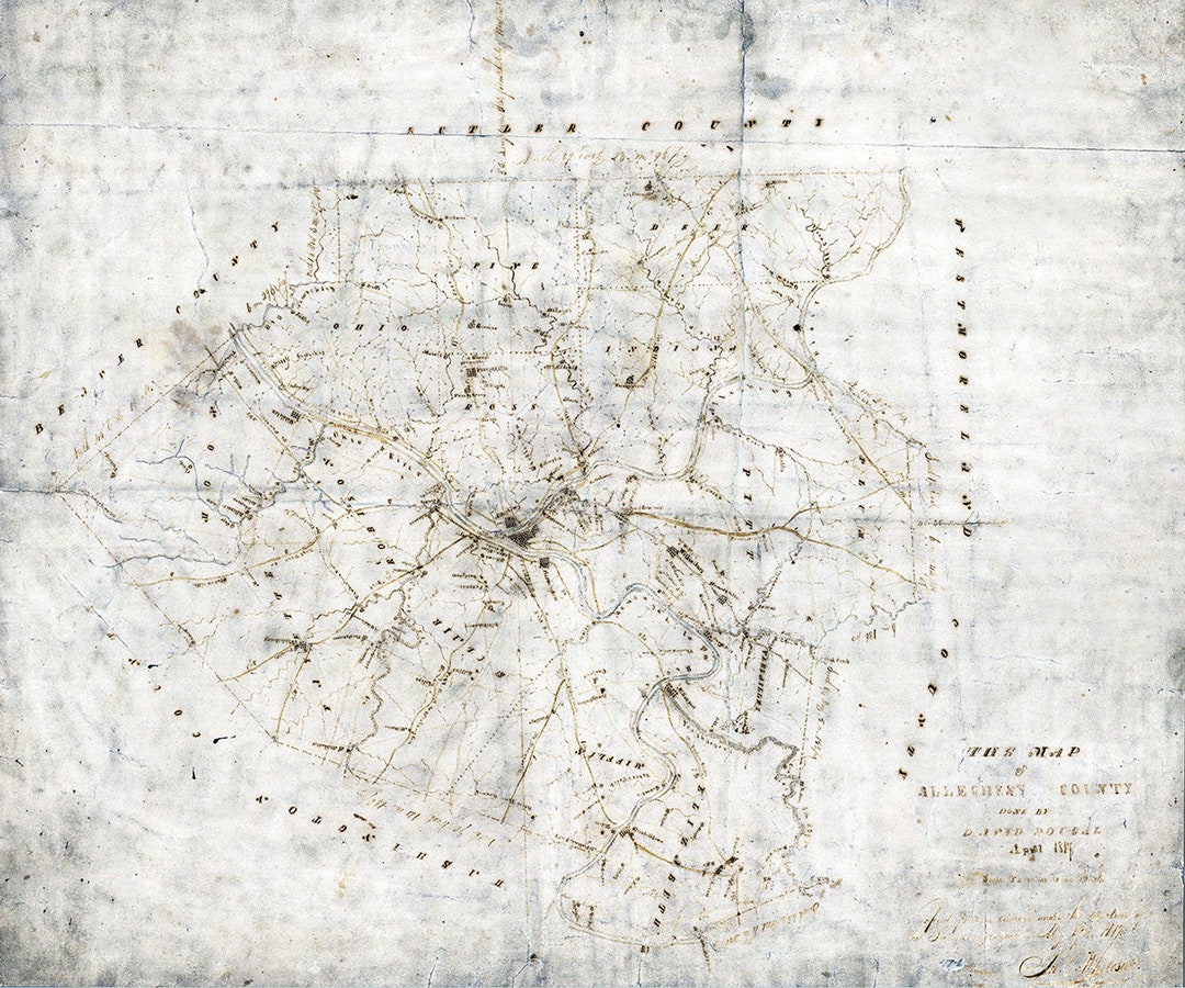 1817 Map of Allegheny County Pennsylvania - Etsy