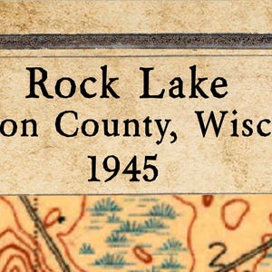 1945 Map of Rock Lake Jefferson County Wisconsin - Etsy