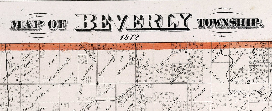 1872 Map of Beverly Township Adams County Illinois - Etsy