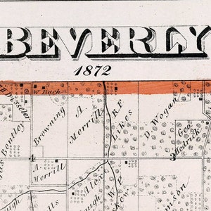 1872 Map of Beverly Township Adams County Illinois - Etsy