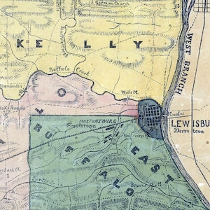1850 Map of Snyder County and Union County Pennsylvania - Etsy