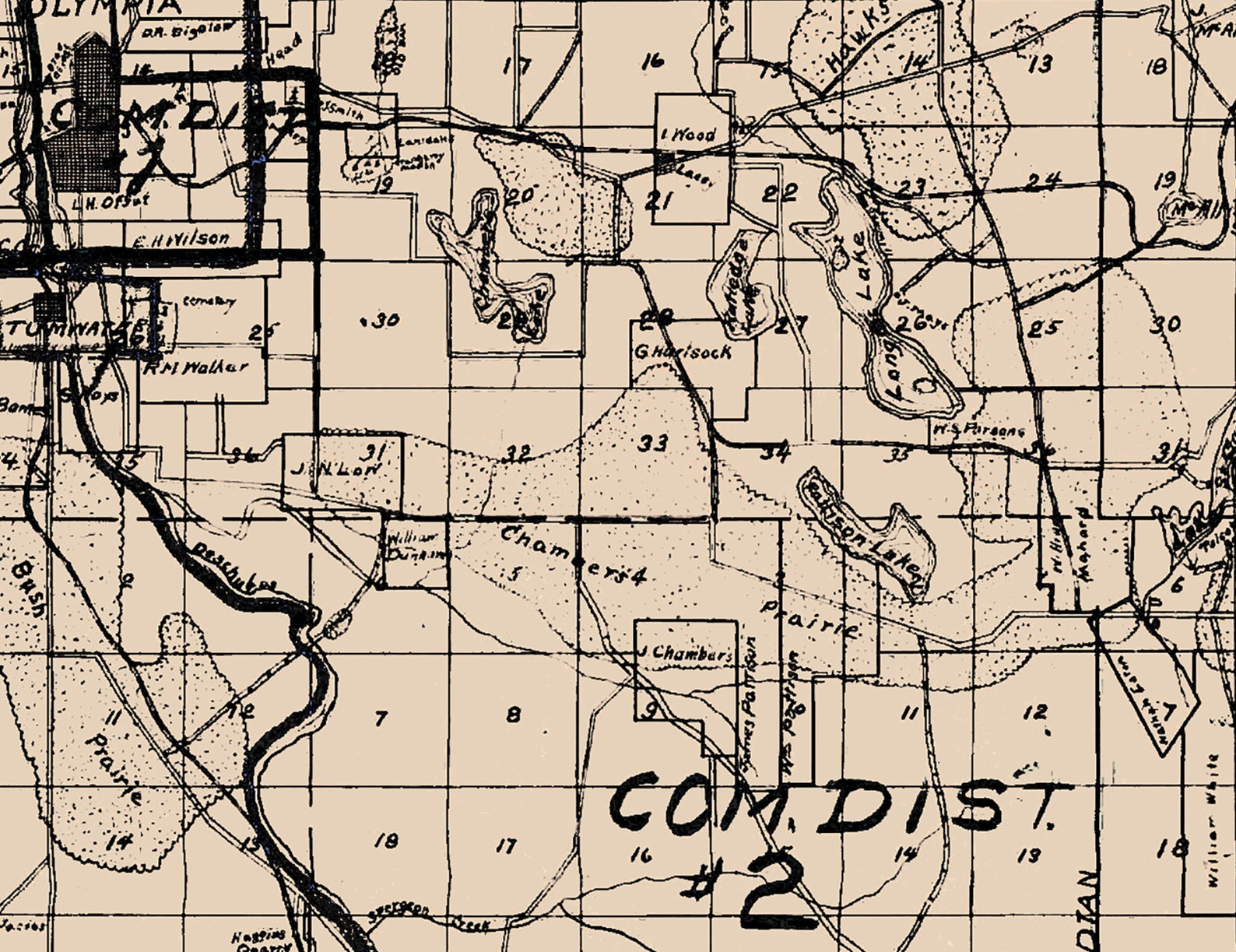 1890 Map of Thurston County Washington - Etsy