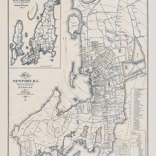 Newport Rhode Island Illustrated Map Print Newport Wall Art - Etsy Newport Rhode Island Illustrated Map Print Newport Wall Art - Etsy