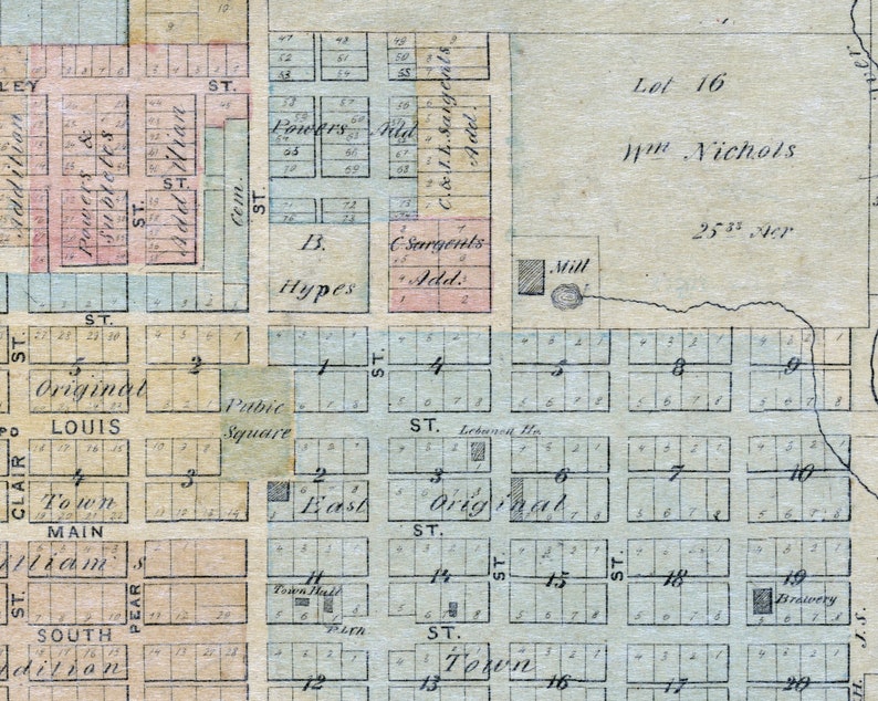 1874 Map of Lebanon St Clair County Illinois - Etsy